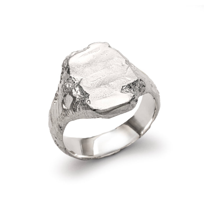 Muir Ring | Distressed, Contemporary Signet Ring – Alicia Hannah Naomi