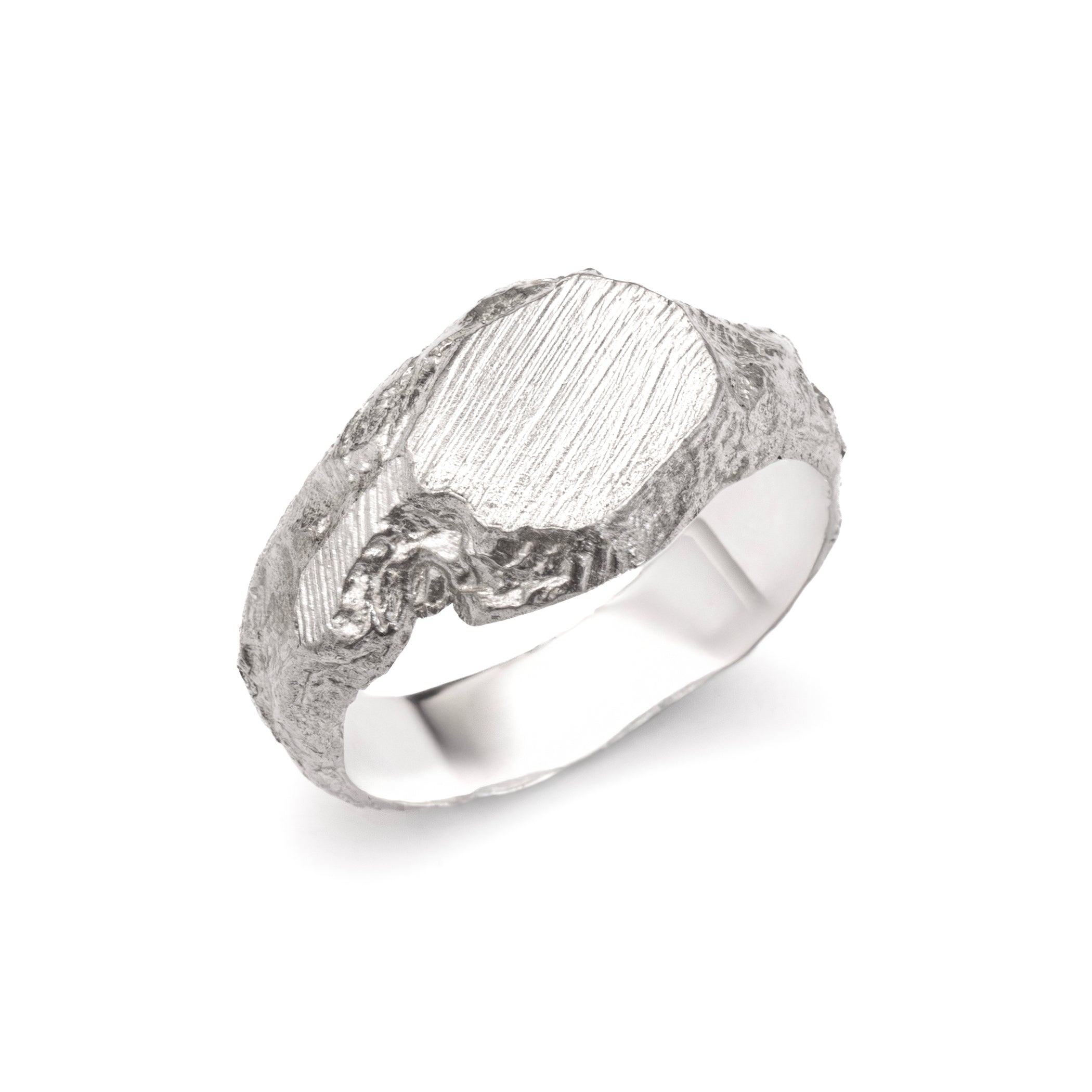 Murmur Ring | Rugged, Sculptural Silver Signet Ring – Alicia Hannah Naomi